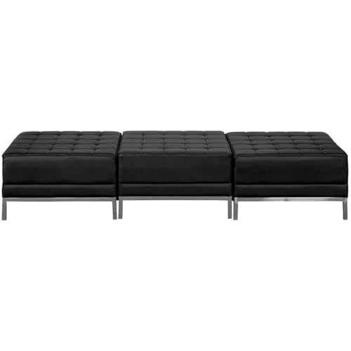 Flash Furniture HERCULES Imagination Series Black LeatherSoft Three Seat Bench