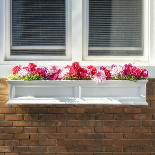 Mayne Fairfield 5-Foot Window Box – Self-Watering, Weather-Resistant Planter for Flowers – Durable Design for Outdoor Use, Perfect for Windows, Railings, or Fences