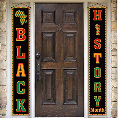 Black History Month Porch Banner African American Heritage Festival Party Decoration Front Door Wall Hanging Banner Decor