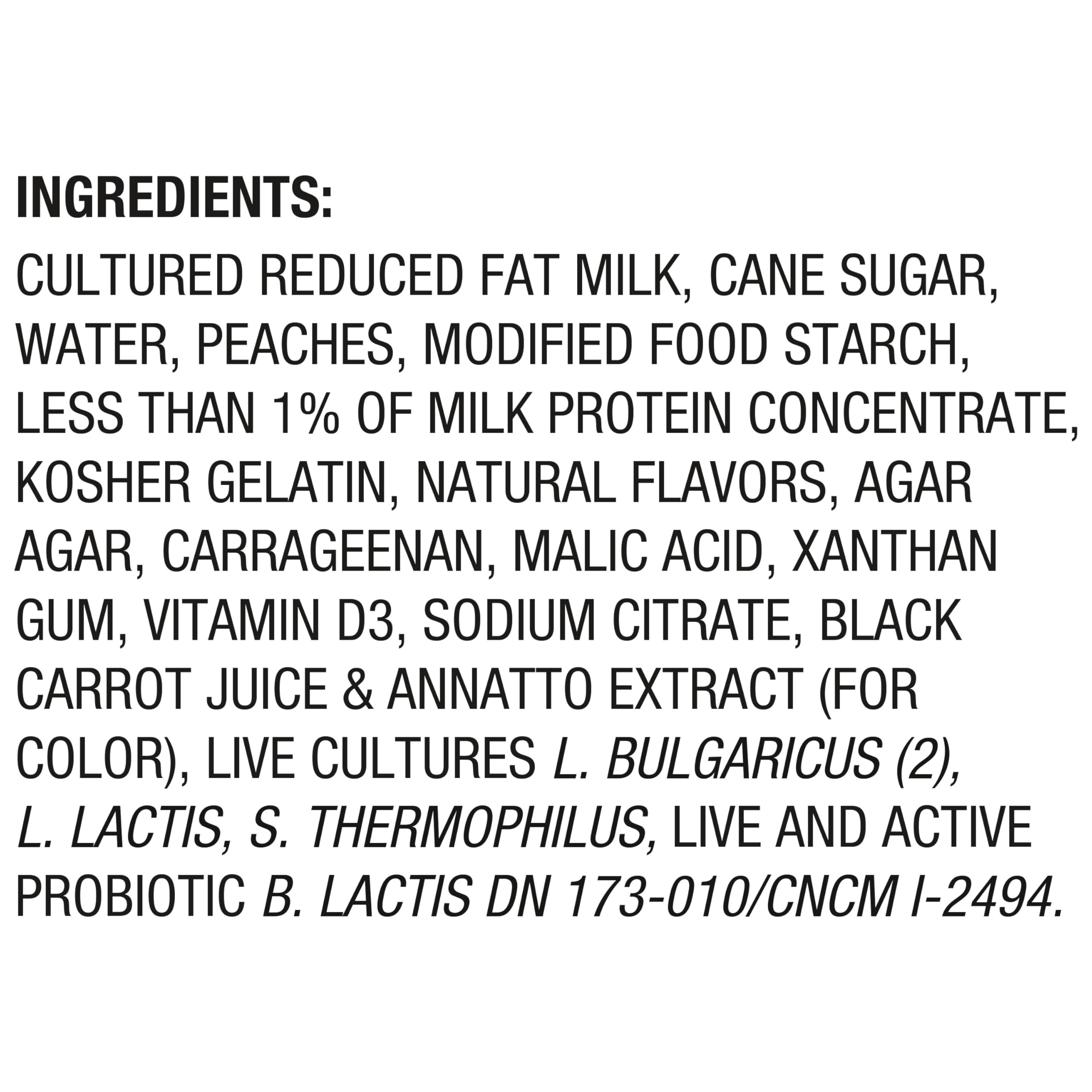 Activia Probiotic Lowfat Yogurt, Peach, Non-GMO Project Verified, 4 Oz, Pack of 4
