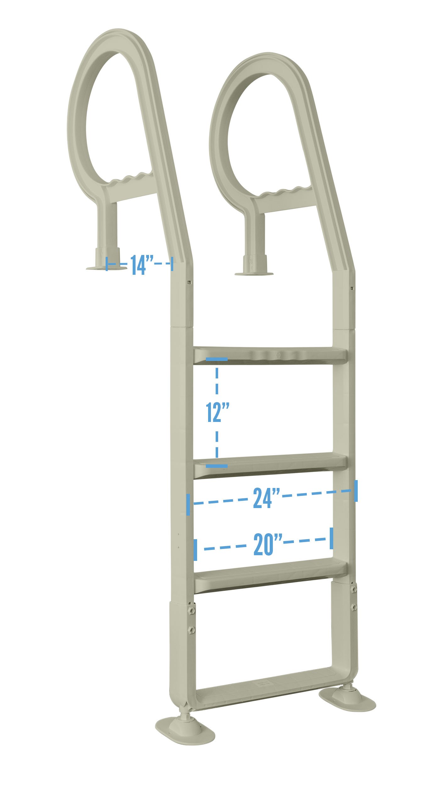 Champlain Plastics Above Ground Pool Deck Ladder Adjustable Upto 54". Made is USA