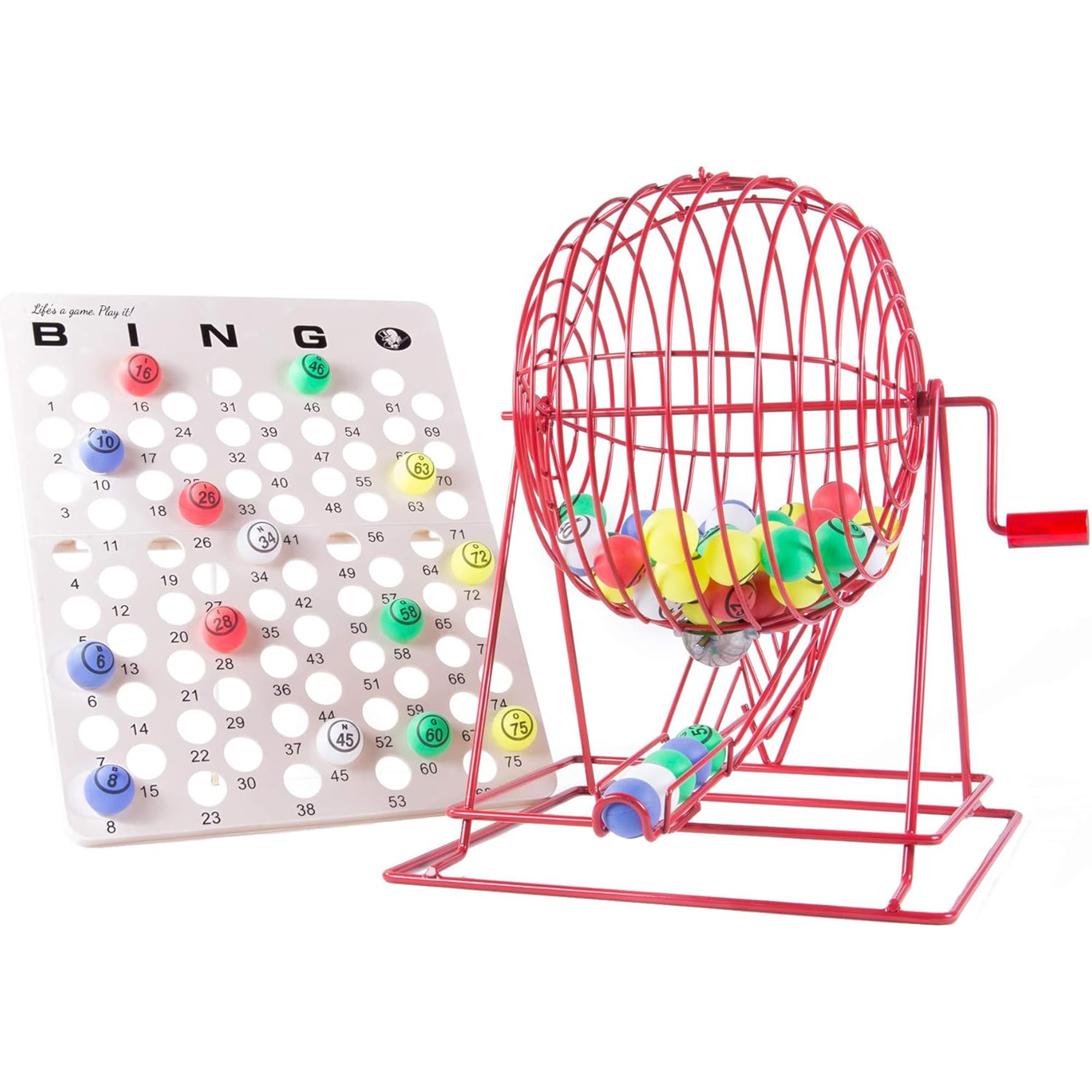 MR CHIPS Professional Bingo Game Set with Jumbo Cage, 1.57 Inch Double Sided Ping Pong Balls, Large Master Board for Adults, Kids, Seniors