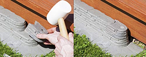 Emsco Group 2032HD Bedrocks Trim-Free Gray, 20 Feet β Natural Stacked Slate Design Garden Lawn Edging