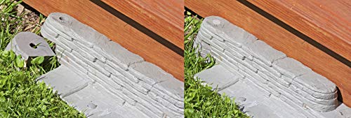Emsco Group 2032HD Bedrocks Trim-Free Gray, 20 Feet β Natural Stacked Slate Design Garden Lawn Edging