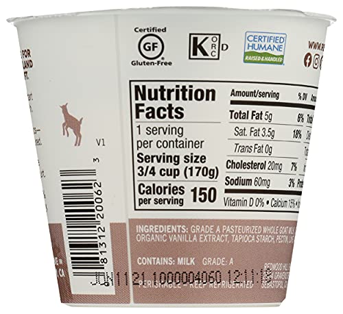 Redwood Hill Goat Milk Yogurt, Vanilla, 6 oz