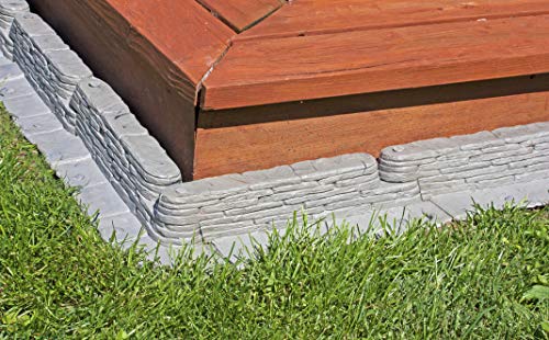 Emsco Group 2032HD Bedrocks Trim-Free Gray, 20 Feet β Natural Stacked Slate Design Garden Lawn Edging