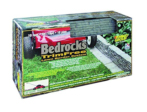 Emsco Group 2032HD Bedrocks Trim-Free Gray, 20 Feet β Natural Stacked Slate Design Garden Lawn Edging