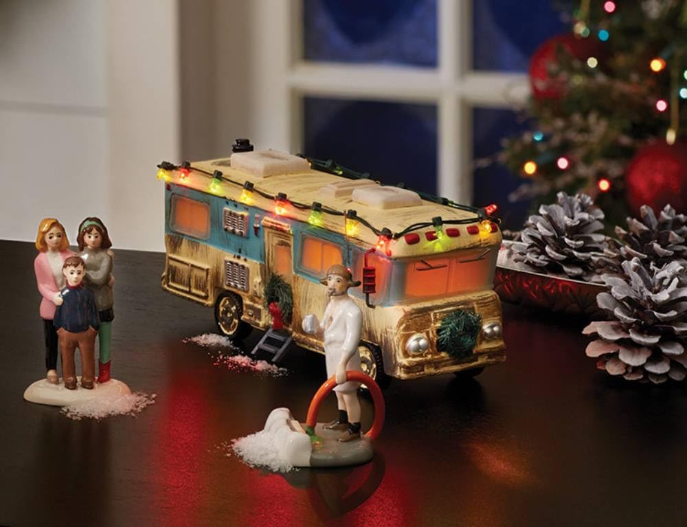 Department 56 Snow Village National Lampoon's Christmas Vacation Cousin Eddie's RV Lit Figurine, 7.87 Inch, Multicolor