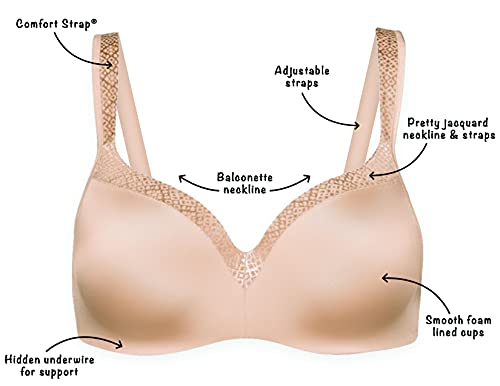 PLAYTEX Womens Secrets Underwire Full-coverage Balconette T-shirt For Full Figures, Us4823 Bra, Nude, 38C US