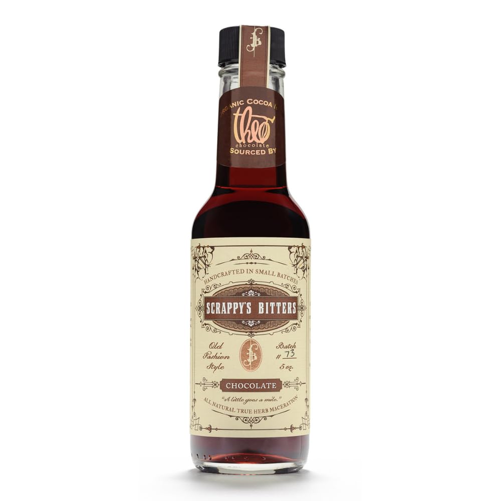 Scrappy's Bitters - Chocolate, 5 oz - Organic Ingredients, Finest Herbs & Zests, No Extracts, Artificial Flavors, Chemicals or Dyes. Made in the USA!