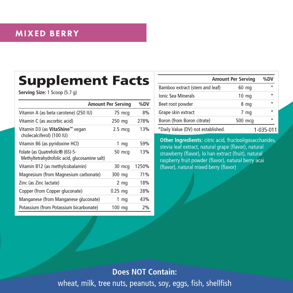 Pure Essence Labs Ionic Fizz Magnesium Plus, Anti-Stress Supplement Drink Powder, Gluten Free and Non-GMO Magnesium Powder (Mixed Berry, 12.06 Ounce (Pack of 1))