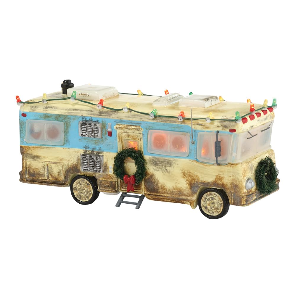 Department 56 Snow Village National Lampoon's Christmas Vacation Cousin Eddie's RV Lit Figurine, 7.87 Inch, Multicolor