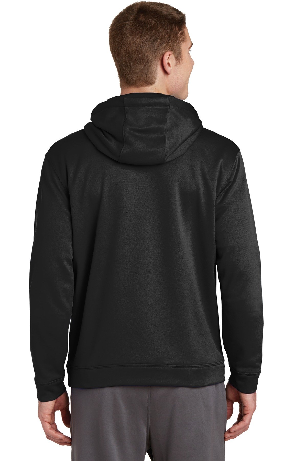 SPORT-TEK Sport-Wick Fleece Hooded Pullover F244, Black, X-Large
