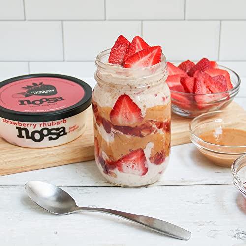 noosa Yoghurt, Strawberry Rhubarb, 8oz, Probiotic, Whole Milk Yogurt, Real Strawberries, Rhubarb, No Artificial Ingredients, Gluten Free