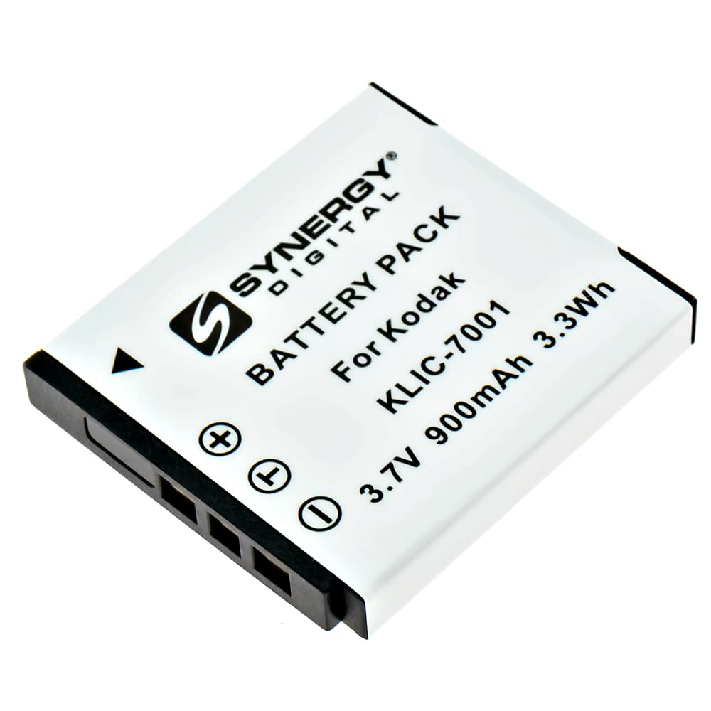 SDKLIC7001 Lithium-Ion Battery - Rechargeable Ultra High Capacity (3.7V 900 mAh) - Replacement for Kodak KLIC-7001 Battery for Kodak Easyshare M320, M340, M341, M1073 is, V550, V570, V610, V705
