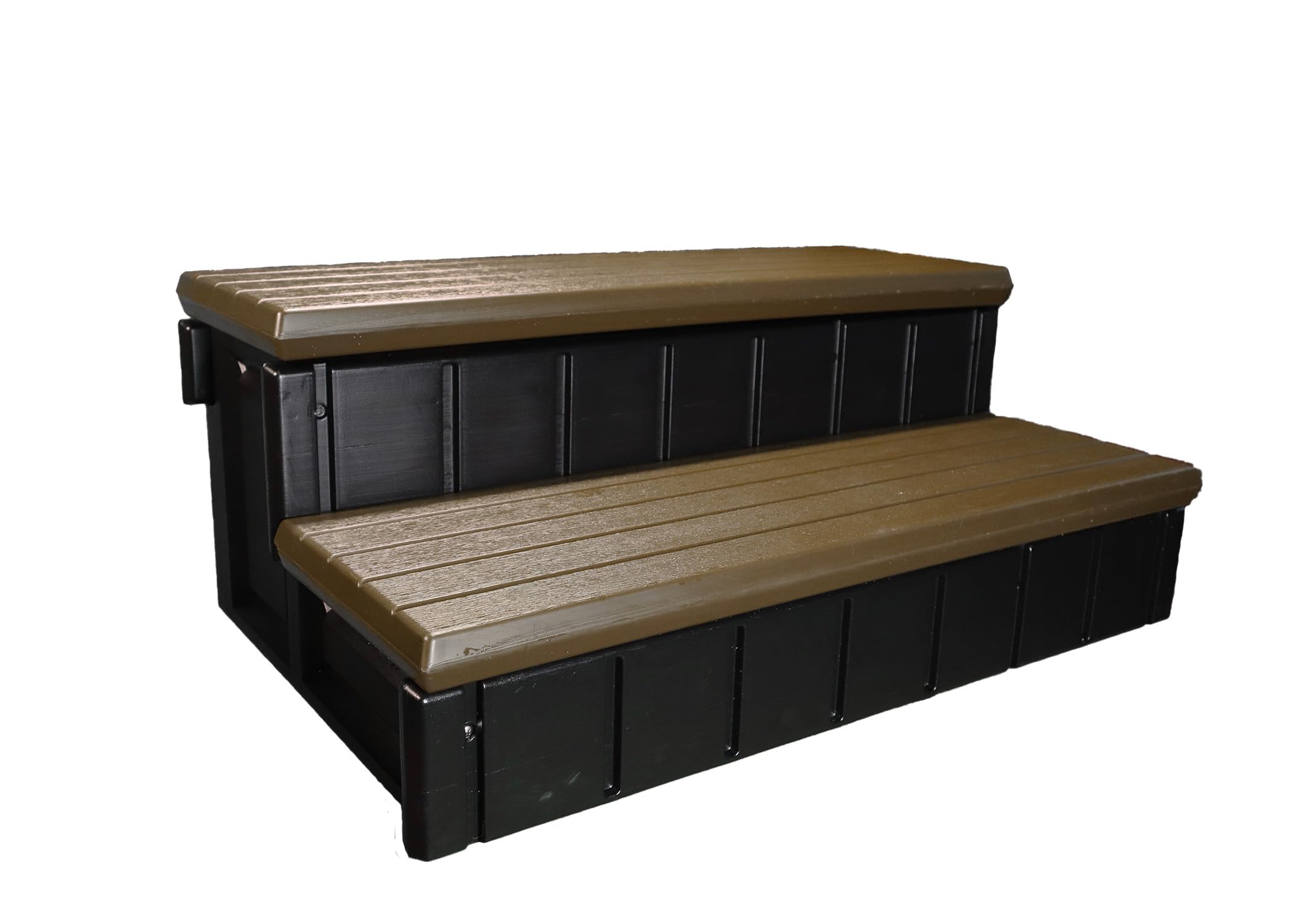 Confer Plastics Two Tier 36" Wide Deluxe Hot Tub Step. Non-Skid Spa Steps, Easy Installation, Sturdy, Long Lasting Upgrade to Your Space. Proudly Made in USA. - Portabello
