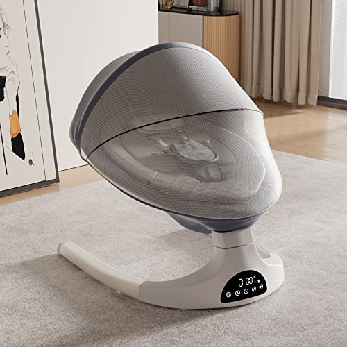 Fijinhom Baby Swing for Infant Newborn Bluetooth 5 Motions Lightweight Electronic Bouncer Portable with Remote Control