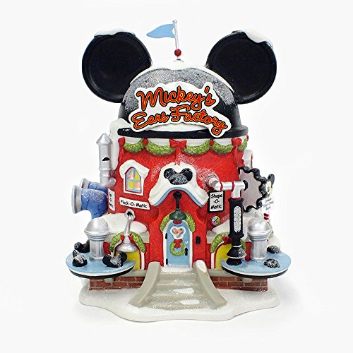 Department 56 North Pole Village Mickey's Ear Factory Miniature Lit Building 6.69 Inch