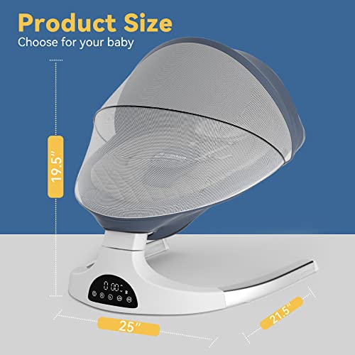 Fijinhom Baby Swing for Infant Newborn Bluetooth 5 Motions Lightweight Electronic Bouncer Portable with Remote Control