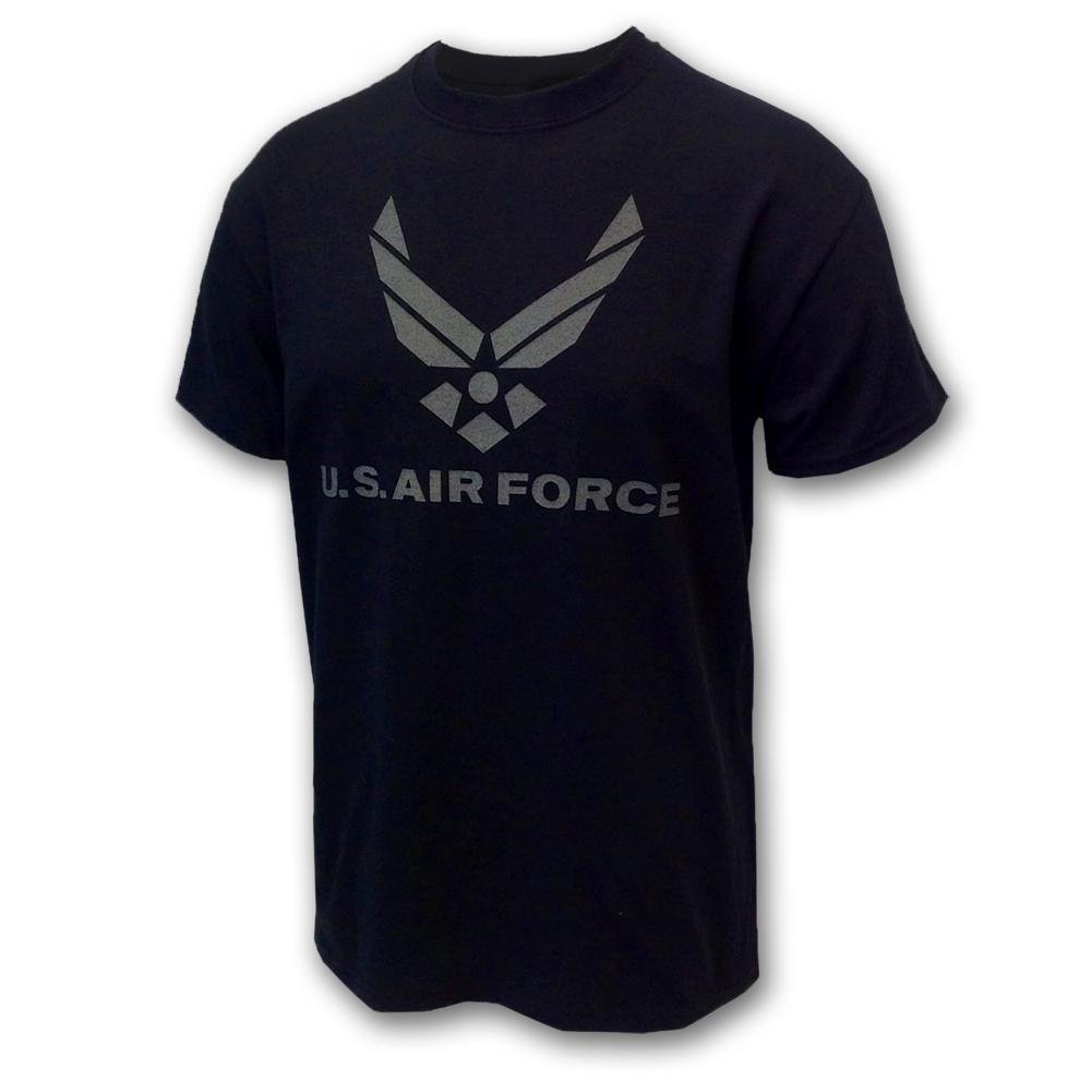 Armed Forces Gear Men's US Air Force Reflective PT Short-Sleeve T-Shirt - Officially Licensed (Black, Medium)