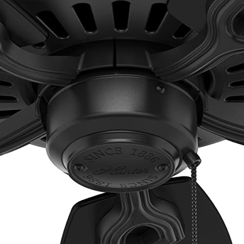 Hunter Fan Company 53243 Builder Elite Indoor Ceiling Fan with Pull Chain Control, 52", Matte Black