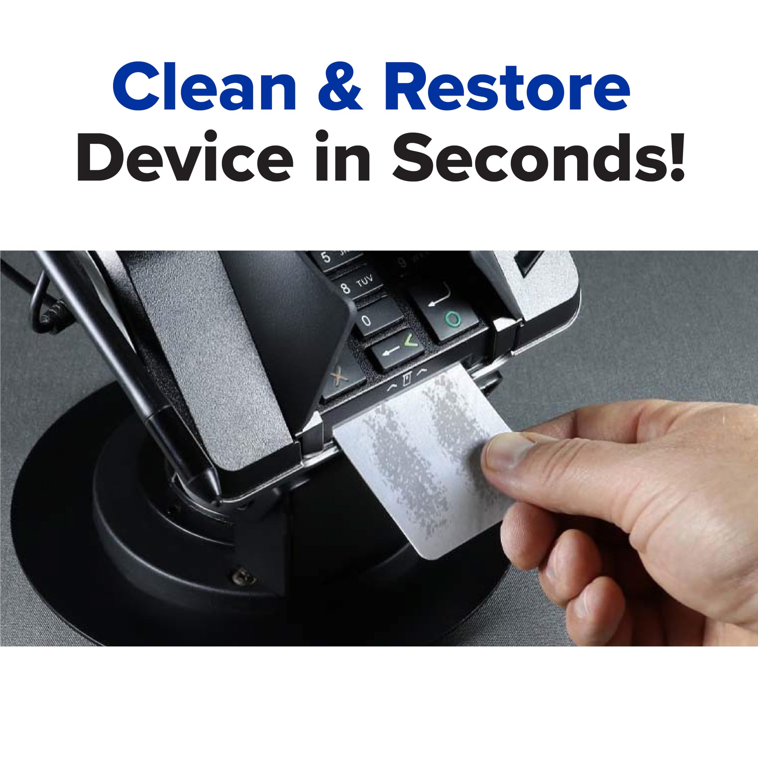 KICTeam - Waffletechnology® Cleaning Cards for Card Reader Payment Machines (40 Cards) - Presaturated with Quick Drying Solution