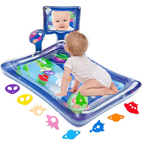 AURUZA Inflatable Tummy Time Mat - Baby Toys for 3 6 9 Months Infant Sensory Development, Tummy Time Toys for Baby Gifts, Great Gift Idea for Newborns