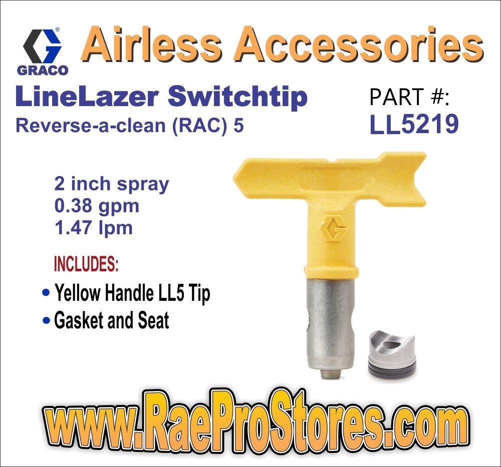 Graco #LL5-219 LineLazer RAC 5 SwitchTip - 0.019 inches (orifice size) - for 2 inch Line Width - LL5219