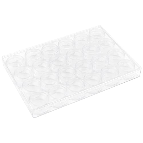 SEUNMUK 4 Sets 24 Grids Embroidery Diamond Storage Box, Clear Plastic Bead Storage Containers, Diamond Painting Storage Containers for DIY Art Crafts Diamond Bead Nail
