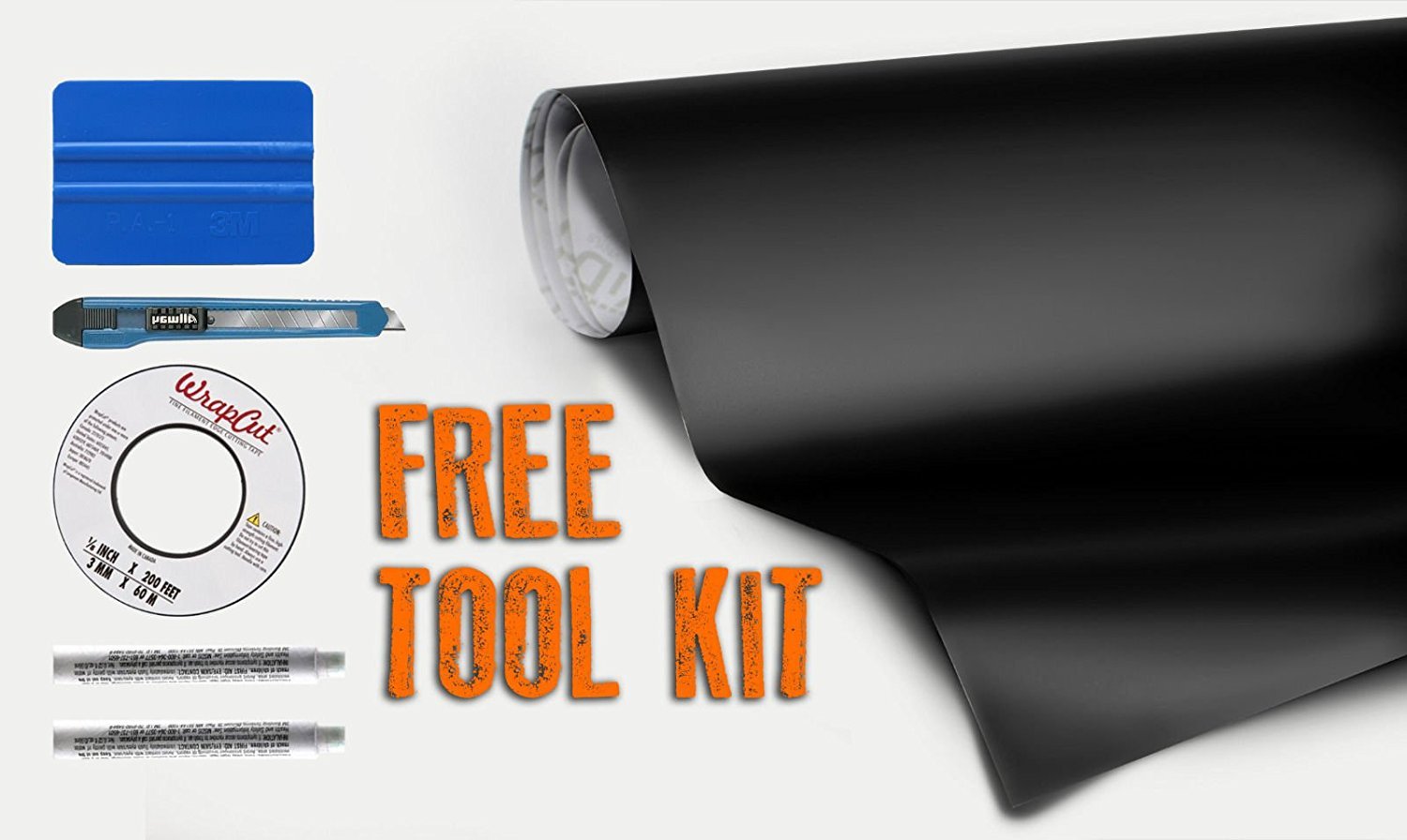 Matte Deep Black 3ft x 5ft Car Wrap Vinyl Roll with Air Release 3MIL-VViViD8