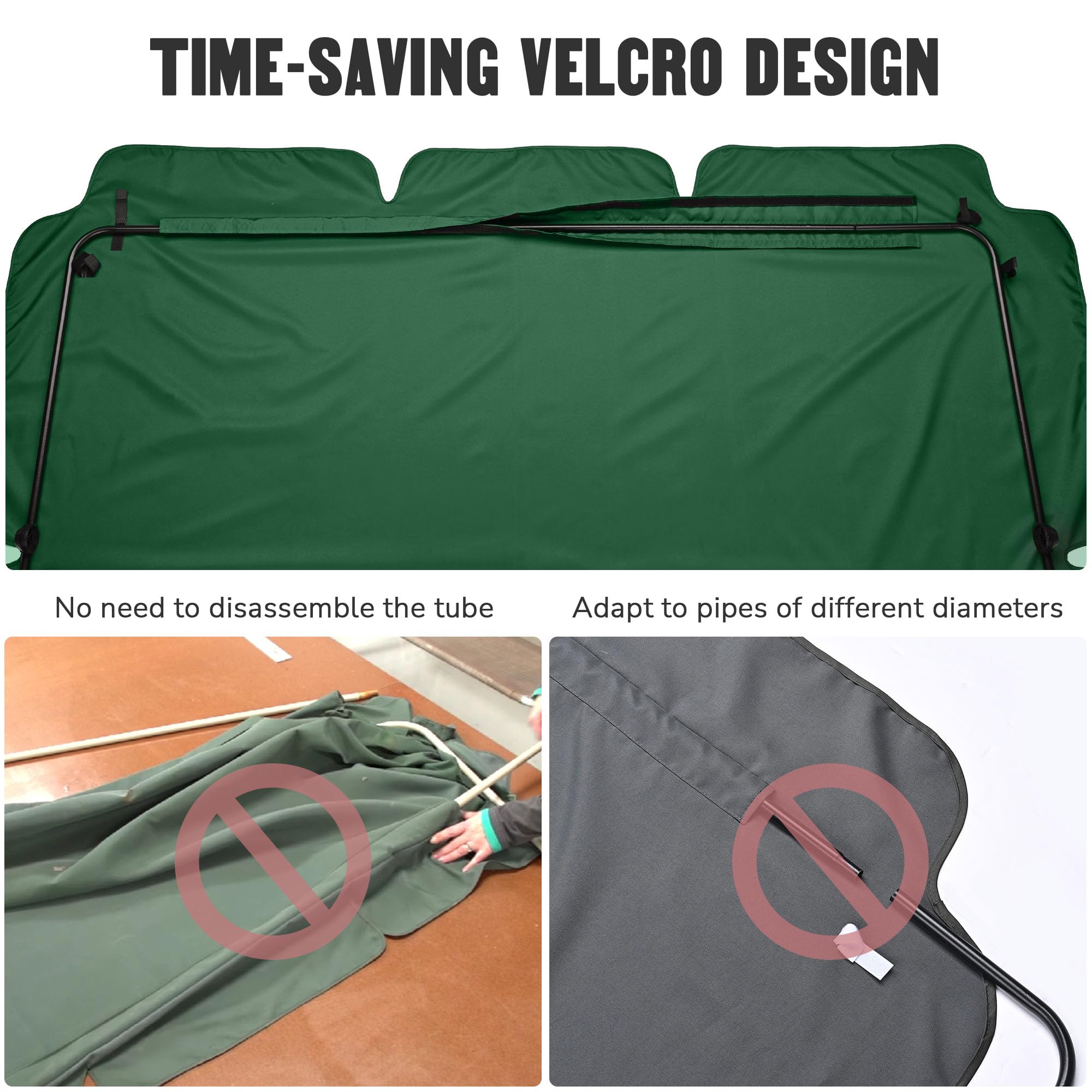 Yescom 64"x47" Deluxe Outdoor Swing Canopy Replacement UV30+ 180gsm Porch Top Cover for Patio Yard Seat Green