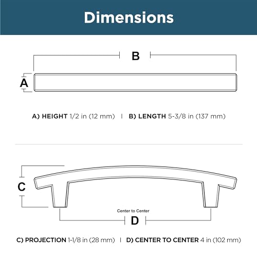 Franklin Brass Pierce (10-Pack) Cabinet Handles 4' Hole Center Brushed Nickel Kitchen Drawer Pulls Dresser, Furniture Hardware P29615K-SN-B