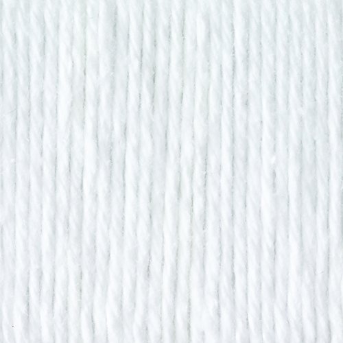 Lily 10201818001 Sugar 'N Cream Super Size Solid Yarn, 4oz, Gauge 4 Medium, 100% Cotton - White - Machine Wash & Dry Big Ball