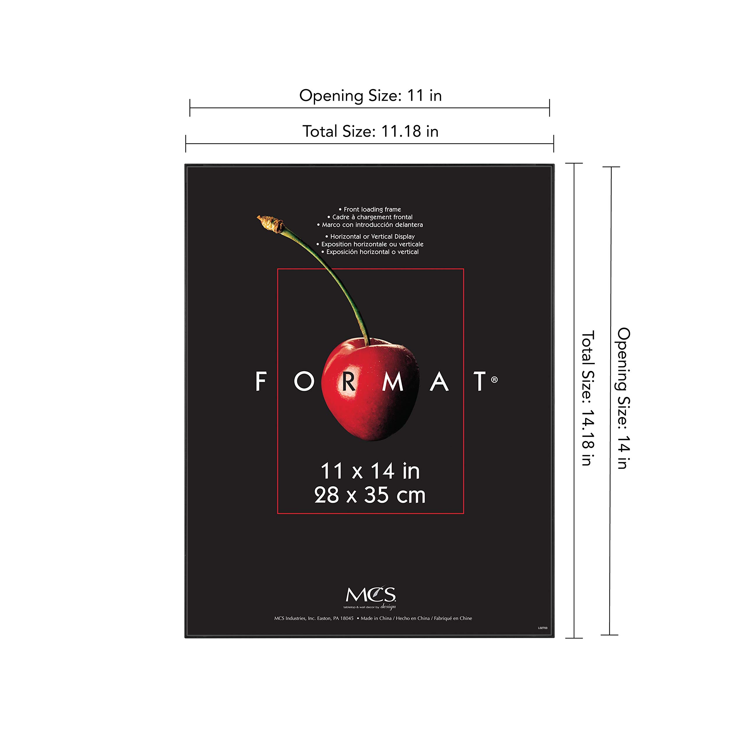 MCS Format Picture Frames, Gallery Wall Frames, Black, 11 x 14, Single