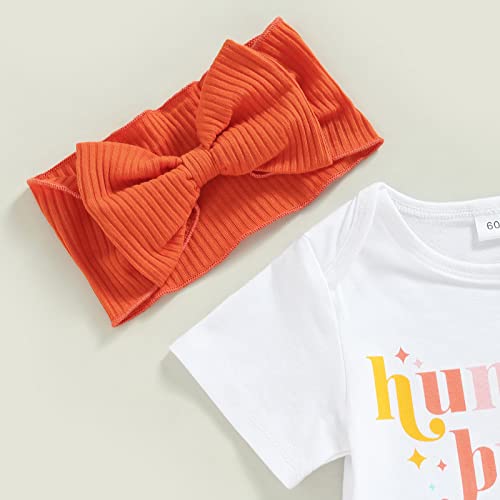 FIOMVA 3Pcs Easter Outfit Baby Girl Short Sleeve Hunny Bunny Romper Bodysuit Rabbit Shorts Headband My 1st Easter Clothes with tail