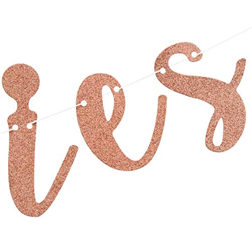 Drop Your Panties Banner - Bachelorette Banner - Lingerie Shower Banner, Wedding/Bachelorette/Birthday Party Decorations Rose Gold Glitter.