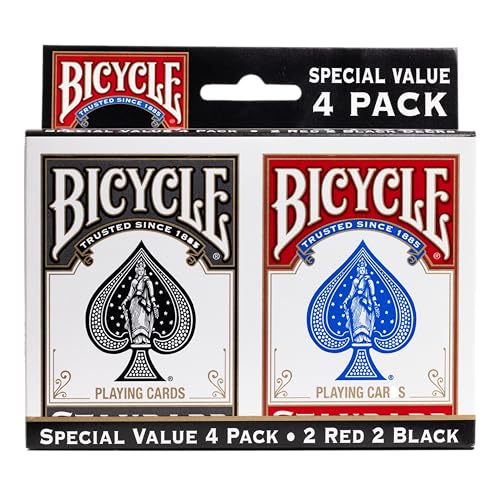Bicycle Standard Index (Black/Red), Pack of 4
