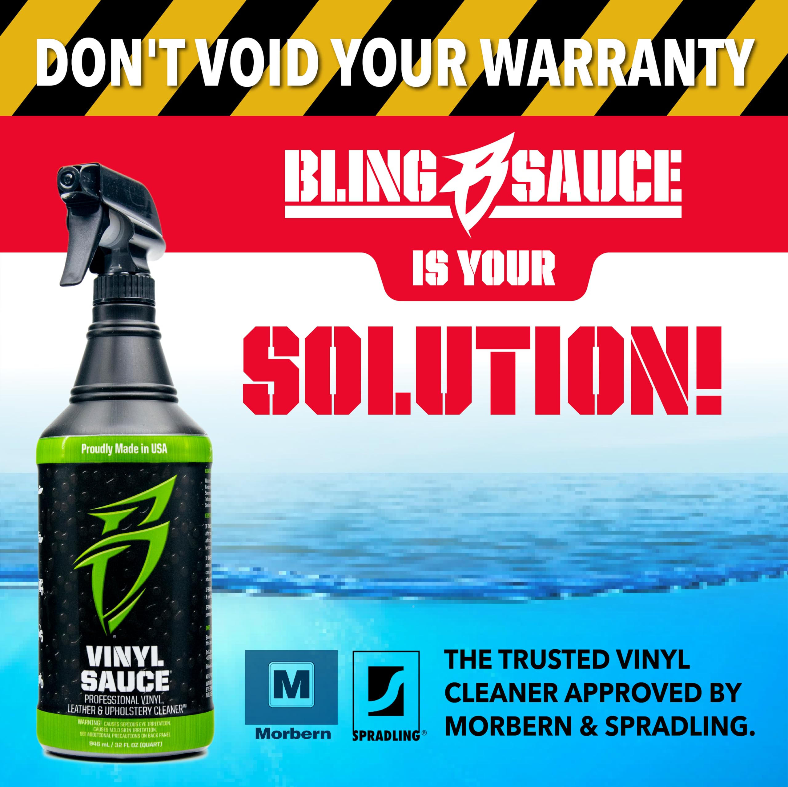 Boat Bling VS-0032 Vinyl Sauce Premium Vinyl and Leather Cleaner, 32 Oz., for Boats, RVs, Powersport Vehicles and More