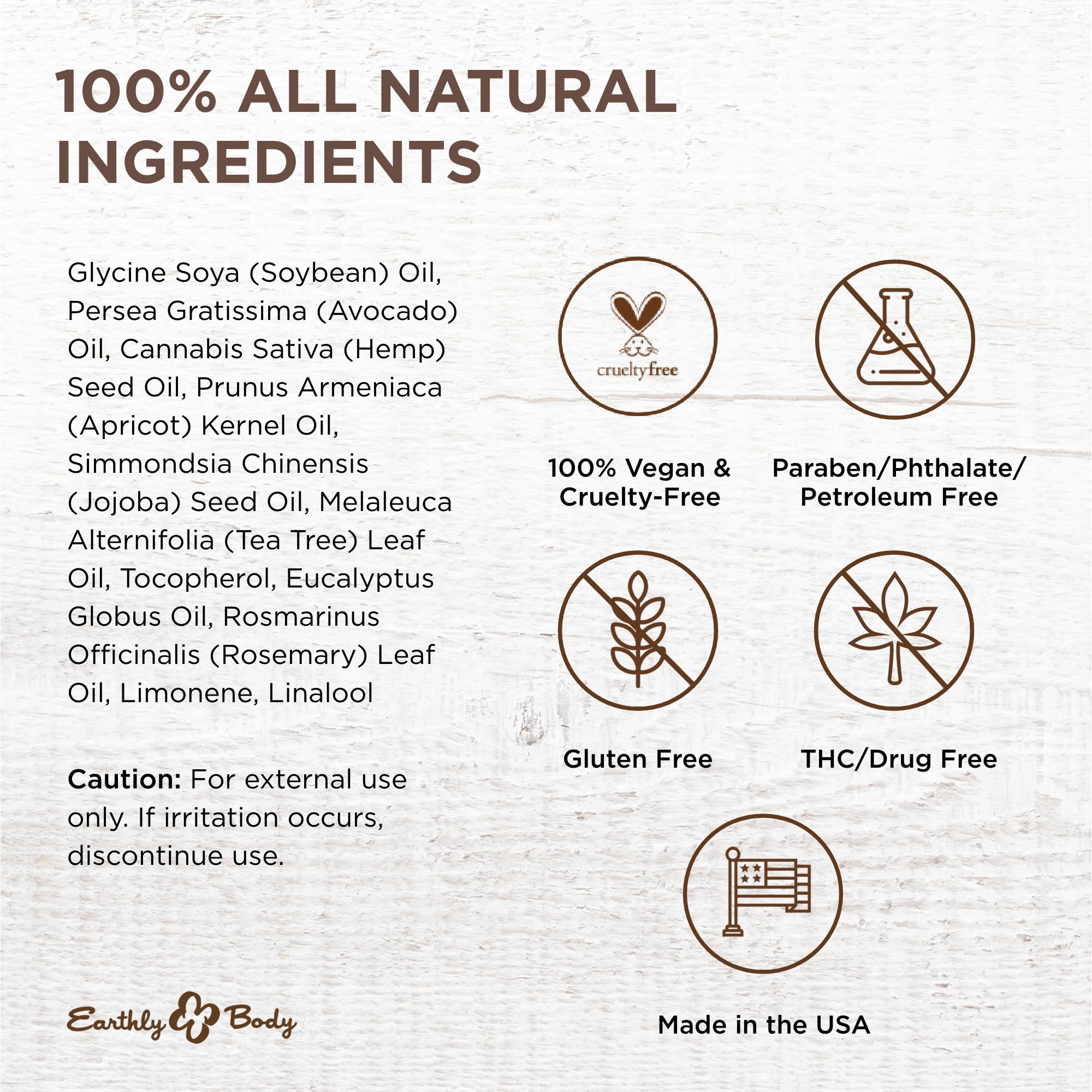 Earthly Body Miracle Oil, 1 fl. oz. - 2 Pack - 100% Natural Tea Tree Oil, Hemp Seed Oil & Vitamin E - Moisturizer, Calms Skin Irritations, Helps Smooth Wrinkles - Gluten Free, 100% Vegan