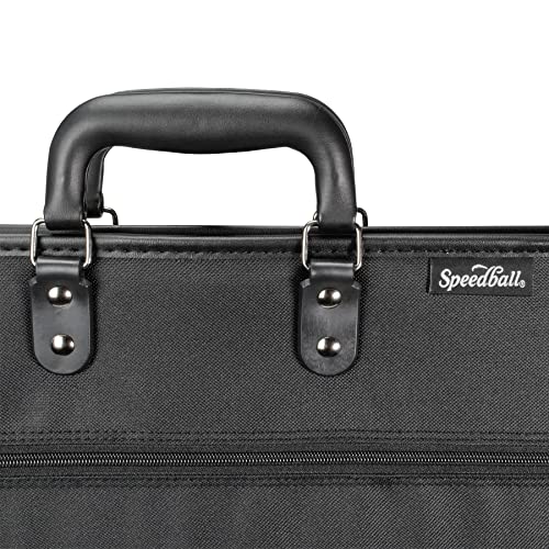 Speedball Universal Heavy Duty Art Portfolio Carrying Case with Handles for Storing and Transporting Artwork, Sketch, Drawing and Canvas, Black, 20 x 26 Inches