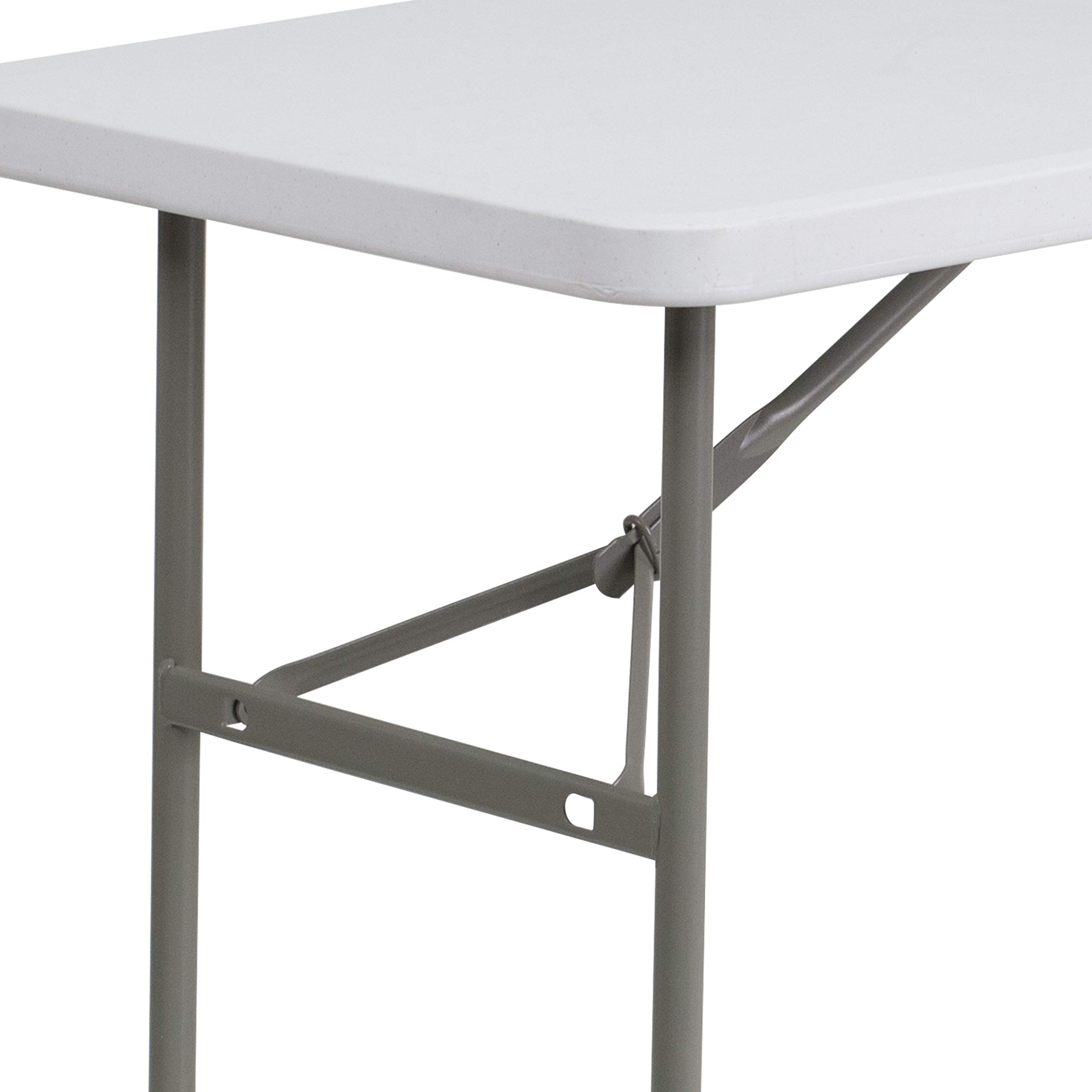 Flash Furniture Elon 4' Rectangular All-Occasion Plastic Folding Event Table, Foldable Portable Banquet Table for Indoor/Outdoor Events, White
