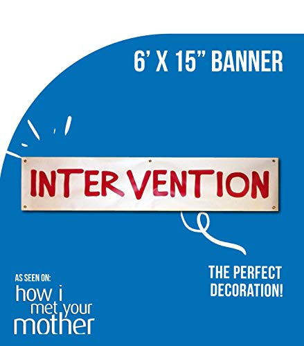Cool TV Props How I Met Your Mother Intervention Banner HIMYM Hanging Vinyl Banner β 6β x 15β (1.8 m x 38cm)