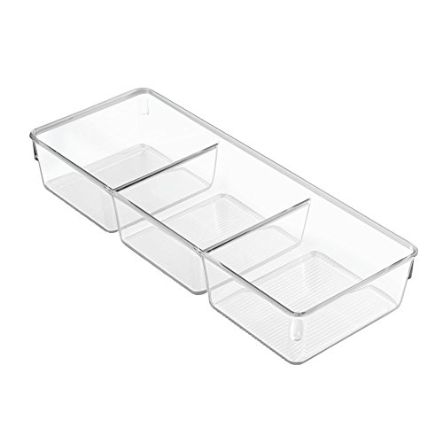 InterDesign Linus Dresser and Vanity Drawer Organizer, 13-inch by 5-inch by 2.25-inch, Clear
