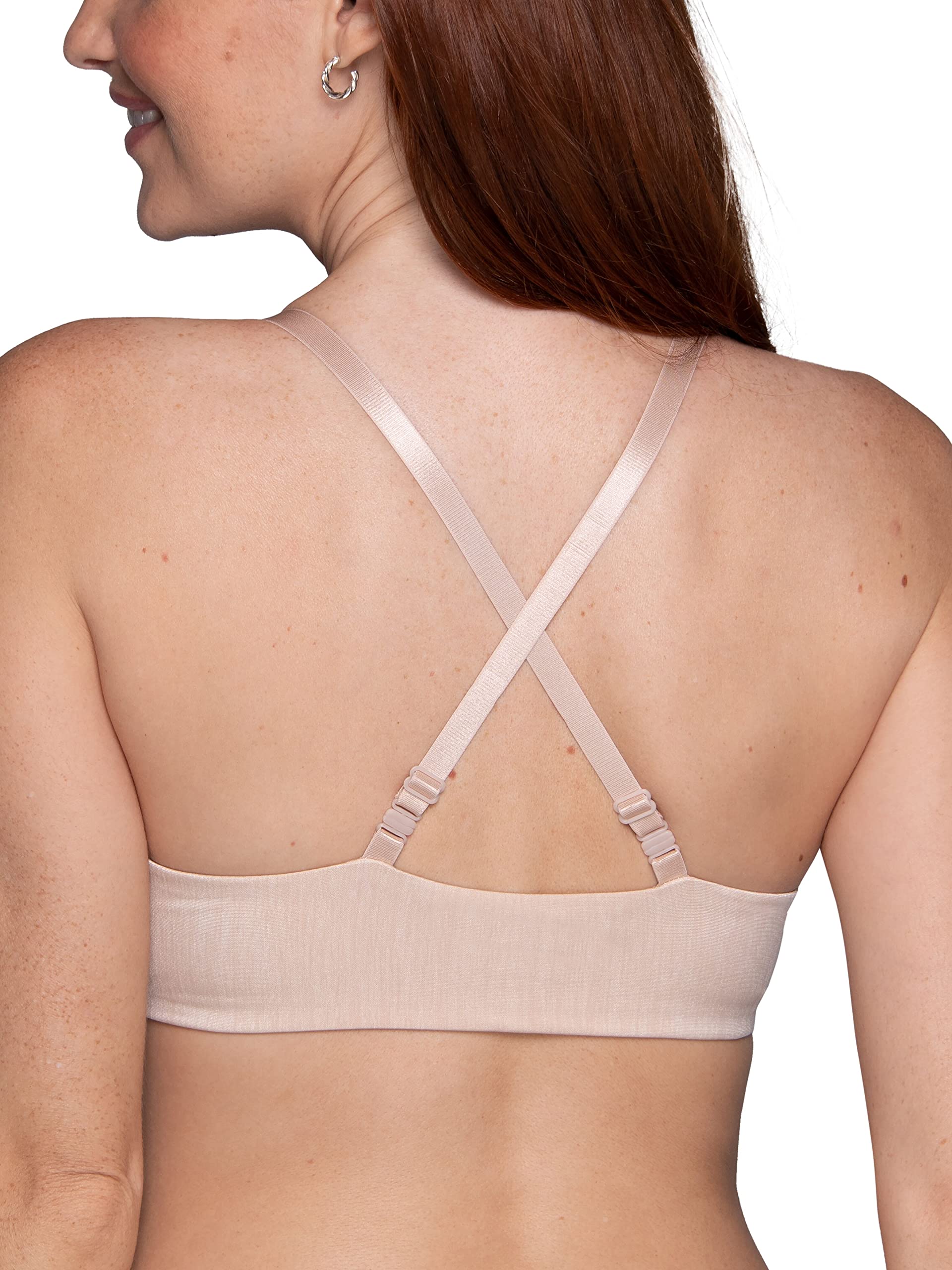 Vanity Fair Women's Illumination Front Closure Bra, 3-Way Convertible Staps, Lightly Lined Cups up to DD, Beige, 36C