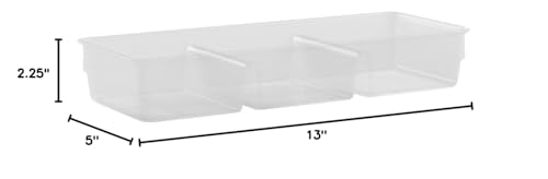 InterDesign Linus Dresser and Vanity Drawer Organizer, 13-inch by 5-inch by 2.25-inch, Clear