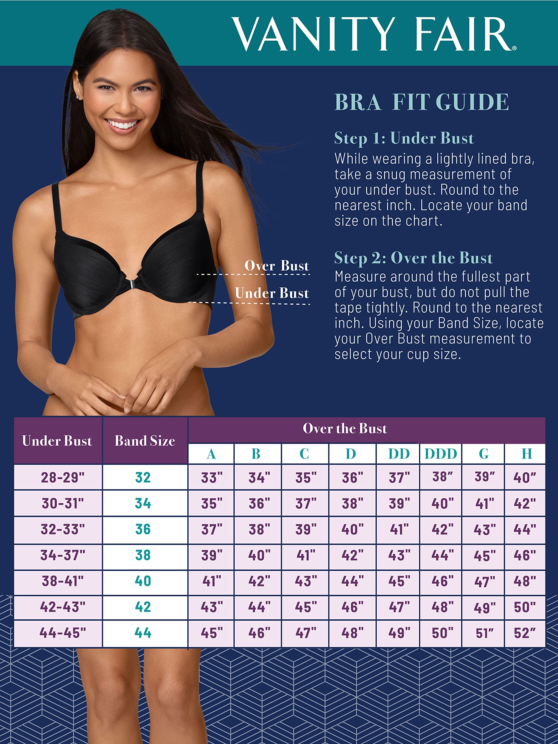 Vanity Fair Women's Illumination Front Closure Bra, 3-Way Convertible Staps, Lightly Lined Cups up to DD, Beige, 36C