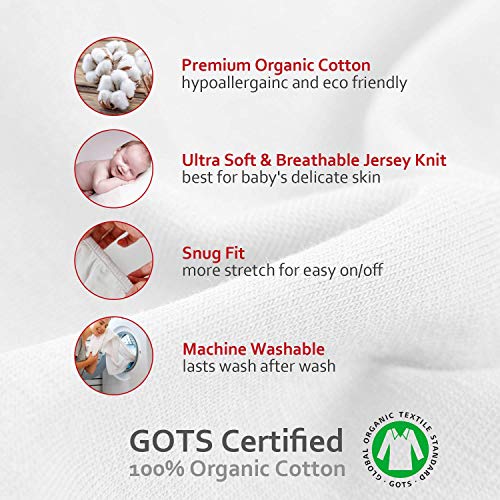 Pack n Play Fitted Sheet, 100% Organic Cotton, Stretchy Pack n Play Sheets, Ultra Soft Breathable Mini Crib Sheets, Convertible Playard Mattress Cover, Hypoallergenic Playard Playpen Sheet, Grey
