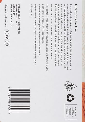 Papanicholas Coffee Single Serve Coffee Cups, Fits Keurig K Cup Brewers, Coffee Pods Hawaiian Islands Blend,12 Ounce