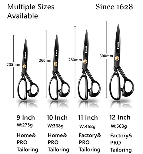 Fabric Tailor Shears Professional 12" Heavy Duty Sewing Scissors for Leather Clothes Industrial Strength High Carbon Steel Tailor Scissors Sharp for Home, Office, Dressmaker, Costume Designer