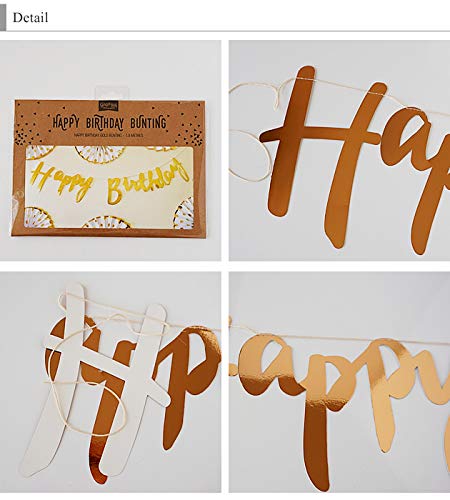 Ginger Ray Gold Designer Happy Birthday Banner Decoration, 1.5, Pick & Mix